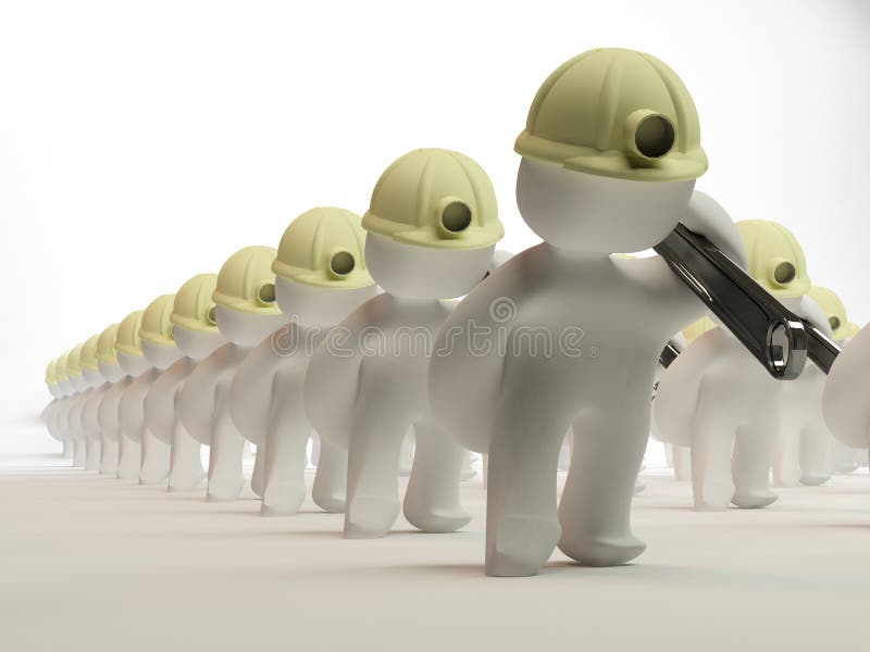 Marching to work stock illustration. Illustration of wrench - 8083781