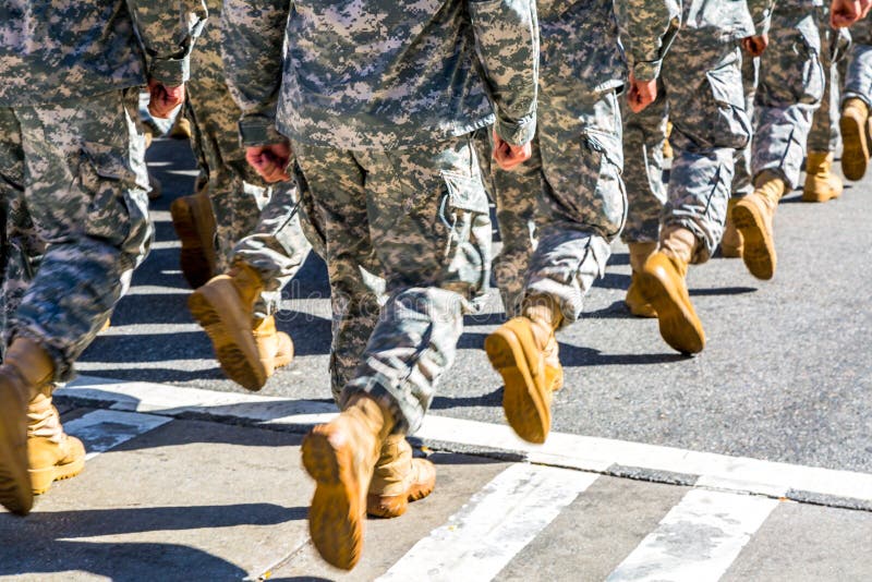 Military troops marching stock photo. Image of group - 15416028