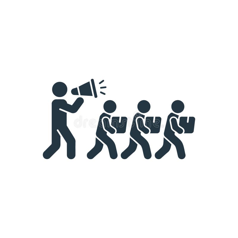 Marching Workers Icon stock vector. Illustration of megaphone - 361768407