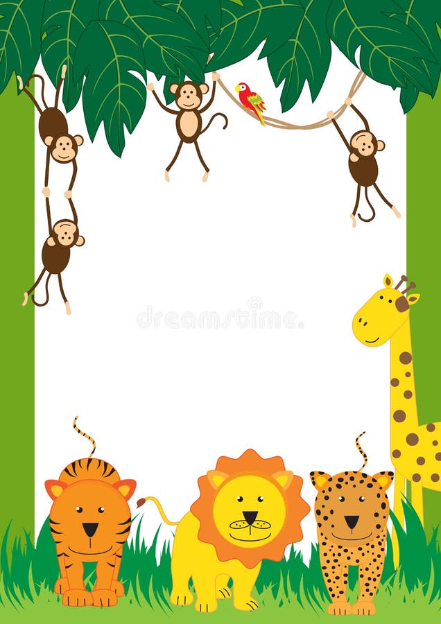 Safari De La Historieta - Selva - Marco Stock de ilustración ...