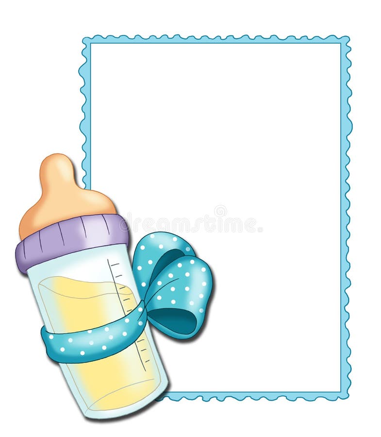 Niño Masculino Con La Botella De Bebé Stock de ilustración ...