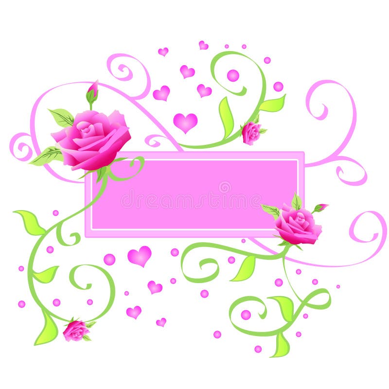 Marco Color De Rosa Del Color De Rosa Stock de ilustración ...