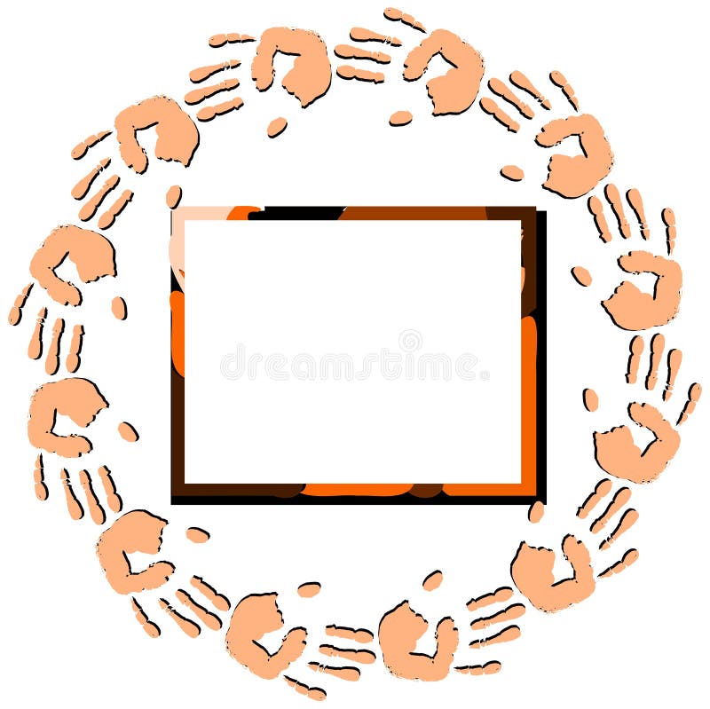 Marco Colorido Estilizado Con Las Manos Aisladas Ilustración del Vector ...