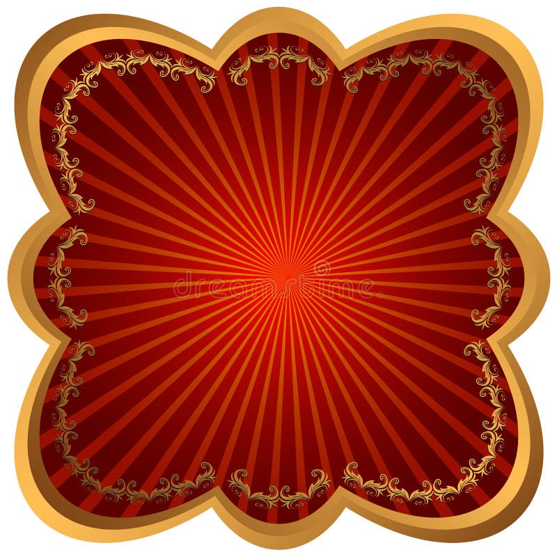 Marco De Bronce Con Los Rayos Rojos Ilustración del Vector ...