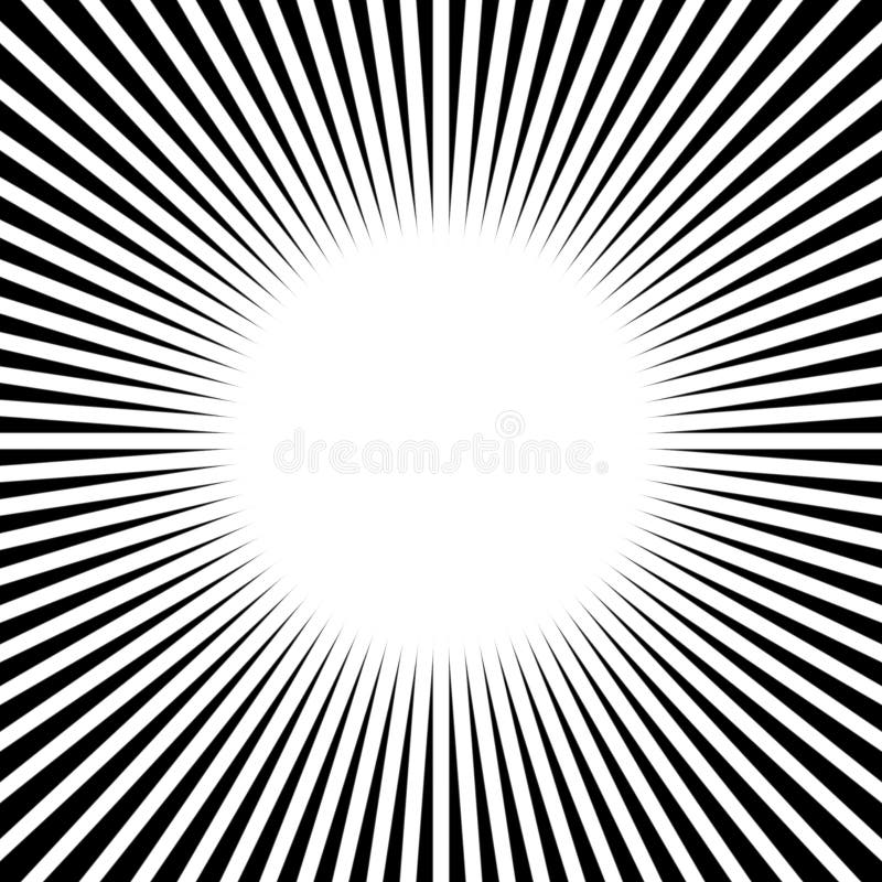 Marco De Historietas Con Rayos En Blanco Y Negro Stock de ilustración ...