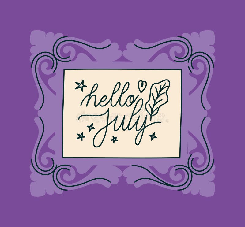 Marco de hola july ilustración del vector. Ilustración de julio - 240008342