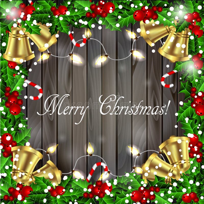 Marco de Holly Christmas ilustración del vector. Ilustración de ...