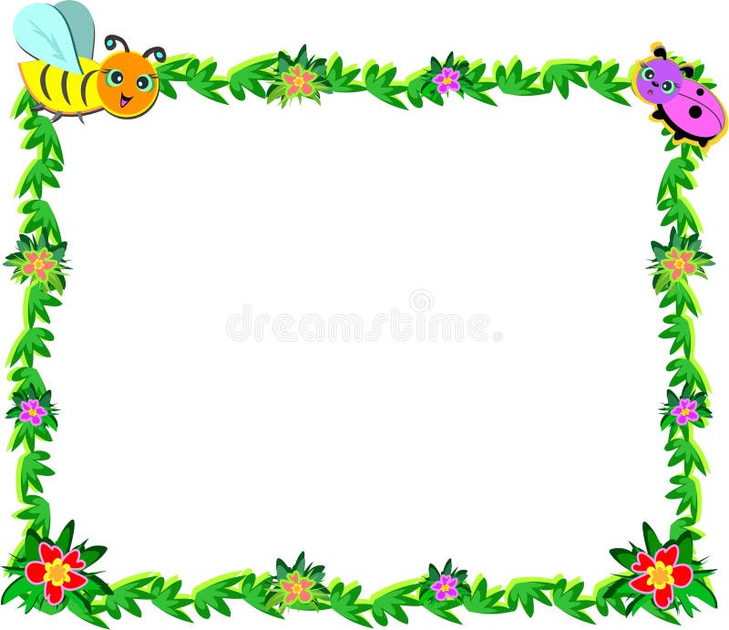 Marco De La Abeja, Del Ladybug, De Vides, Y De Flores Ilustración del ...