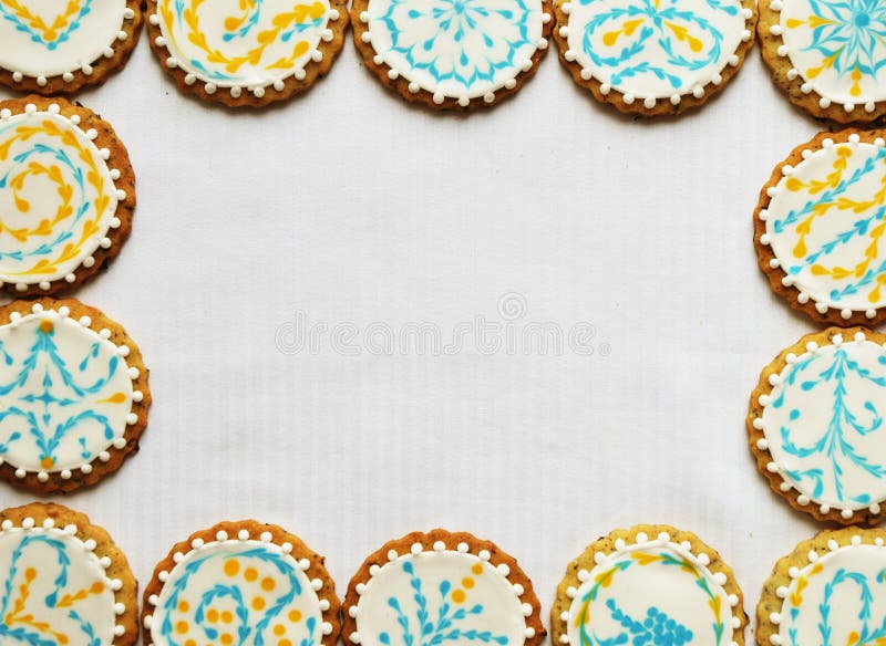 Marco de la galleta imagen de archivo. Imagen de amarillo - 48659933