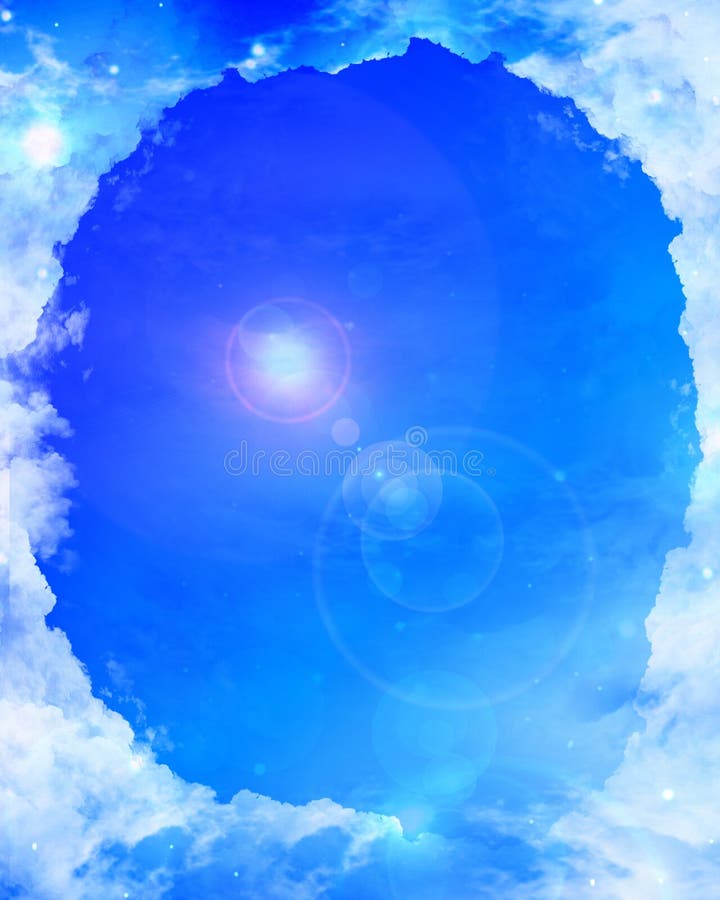 Marco De La Nube Con Luz Del Sol Stock de ilustración - Ilustración de ...