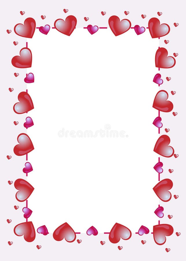 Marco de los corazones ilustración del vector. Ilustración de feliz ...