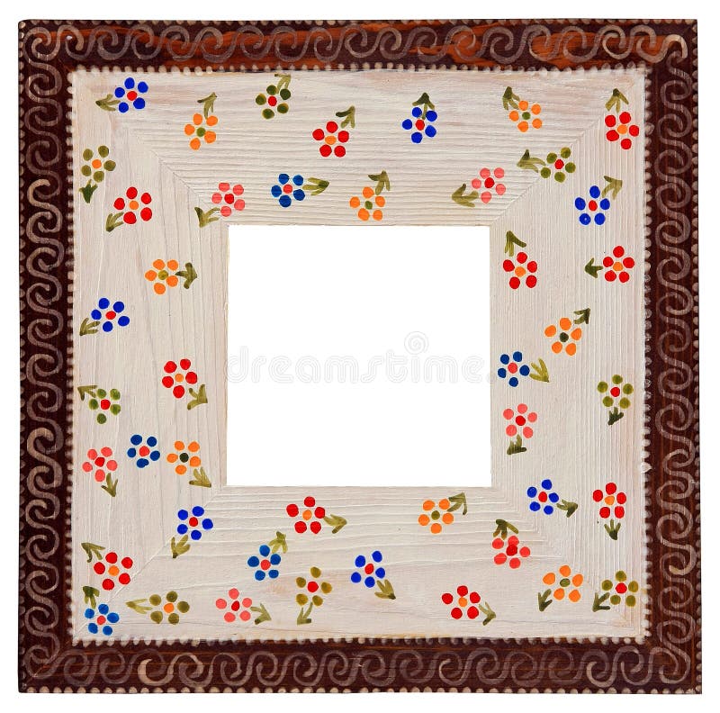 Marco De Madera Hecho a Mano Foto de archivo - Imagen de flora, pintura ...