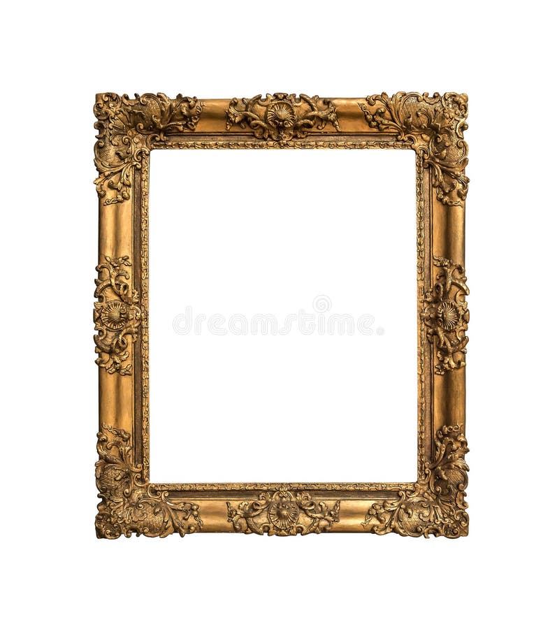Marco De Madera De Oro Tallado Vertical Imagen de archivo - Imagen de ...