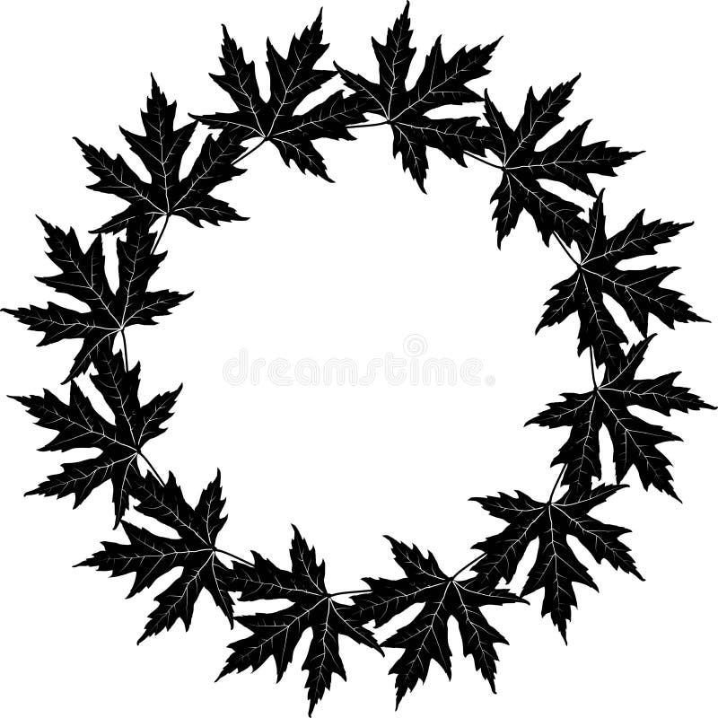 Marco De Silueta De Hoja Negra Stock de ilustración - Ilustración de ...