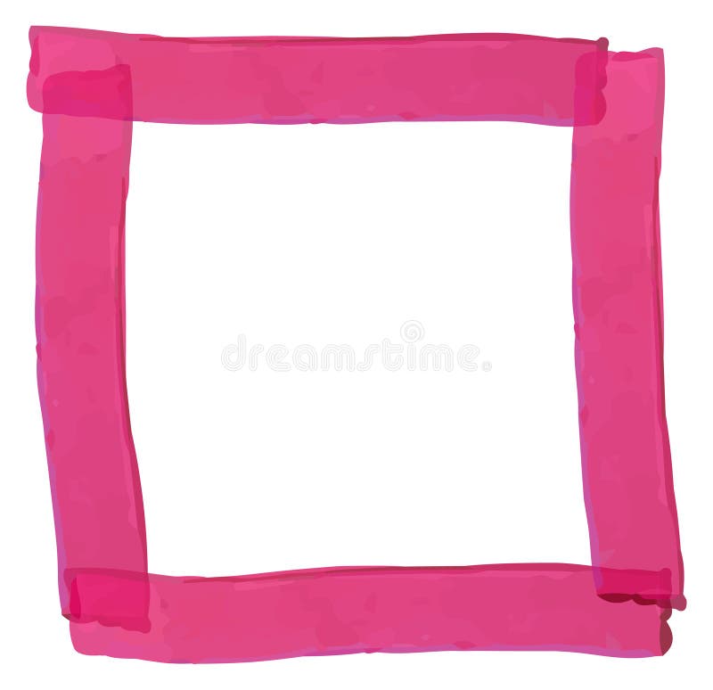 Marco De Trazo De Marcado Rosa. Forma De Color Rectangular Ilustración ...