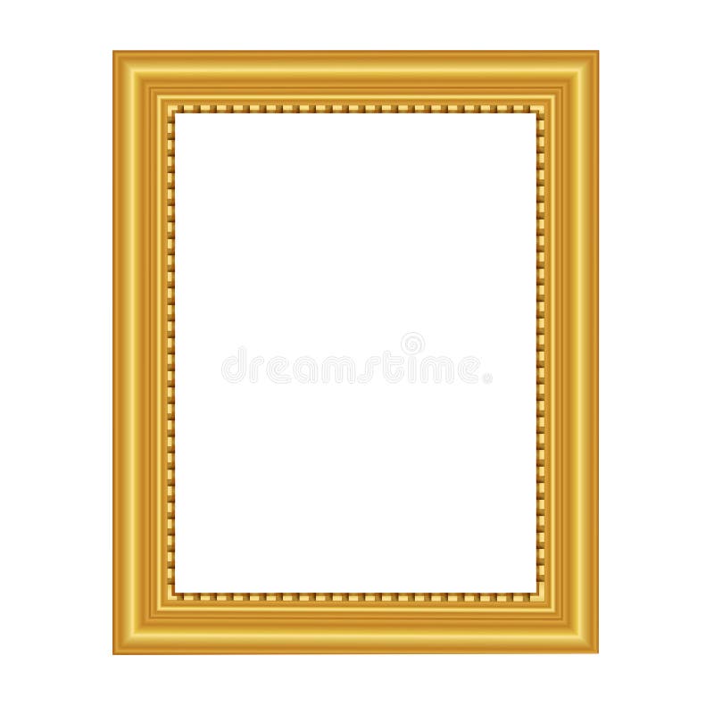 Marco Rectangular Del Color De Oro Con Las Flores Y Las Mariposas ...