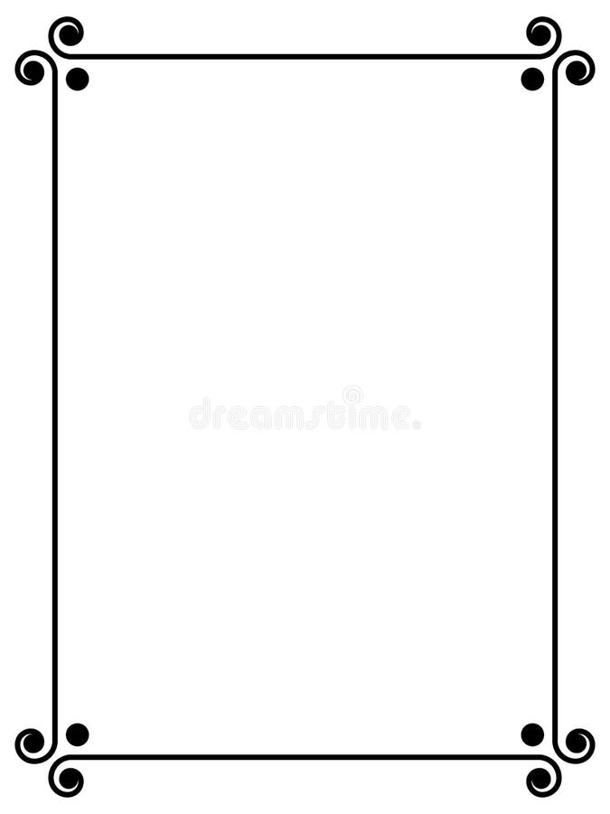 Marco Decorativo Ornamental Negro Simple Ilustración del Vector ...