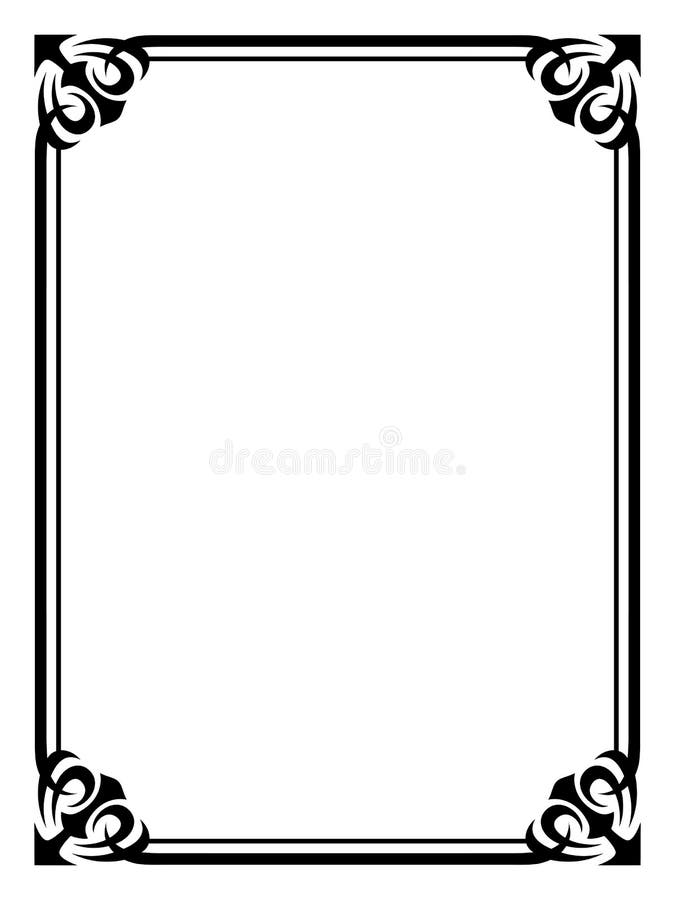 Marco Decorativo Ornamental Negro Simple Ilustración del Vector ...