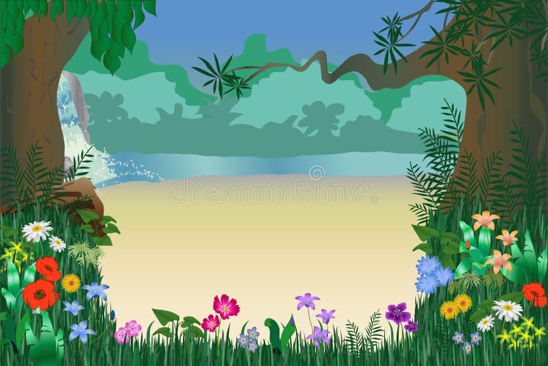 Marco del bosque stock de ilustración. Ilustración de flor - 21346742