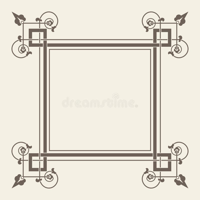 Marco Del Cuadrado Del Vintage Del Vector Ilustración del Vector ...