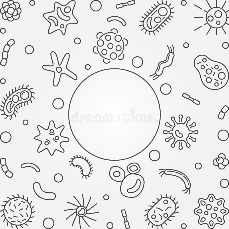 Marco Del Esquema Del Vector Del Virus Con El Lugar Para Su Texto ...