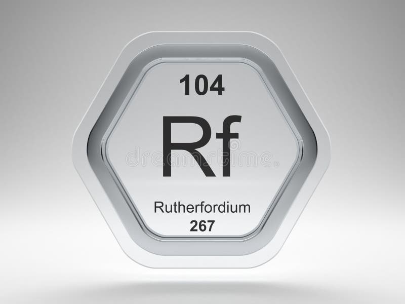 Símbolo De Rutherfordio Signo Rutherfordium Con Número Atómico Y Peso ...