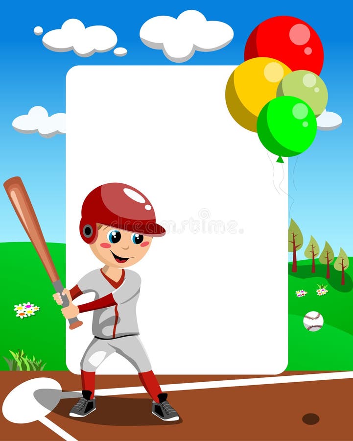 Marco Del Muchacho Del Béisbol Stock de ilustración - Ilustración de ...