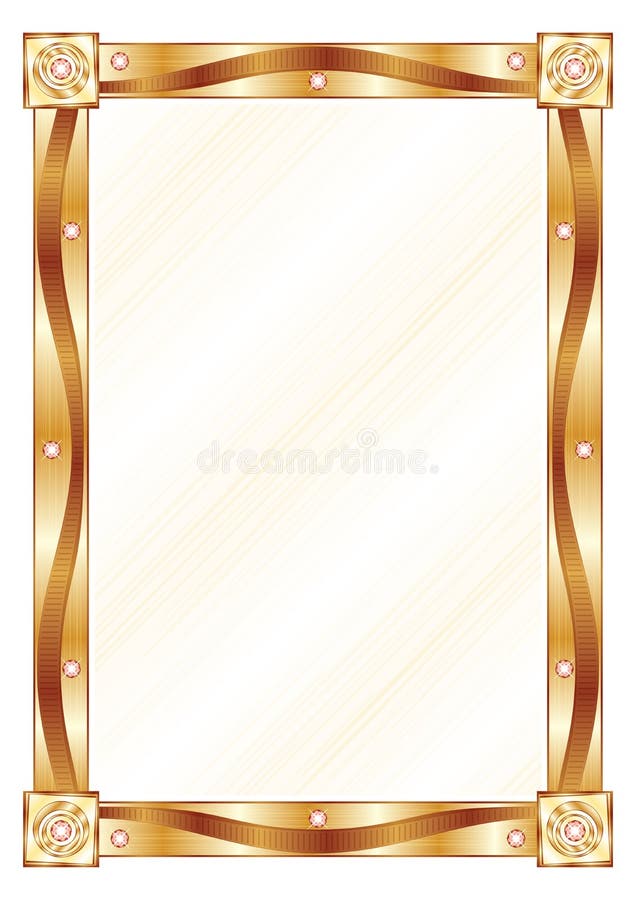 Marco del oro ilustración del vector. Ilustración de moderno - 14042797