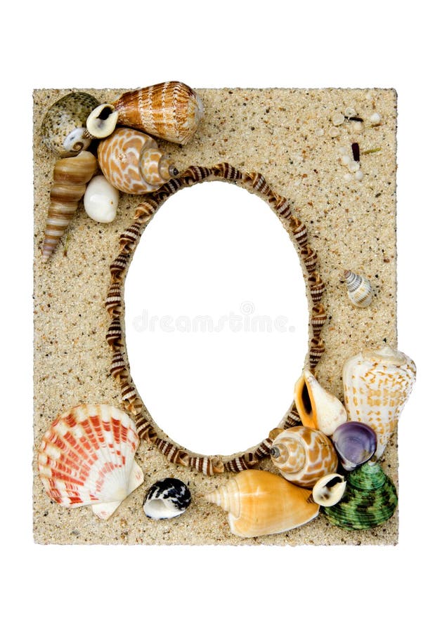 Marco del shell del mar imagen de archivo. Imagen de arena - 3305257