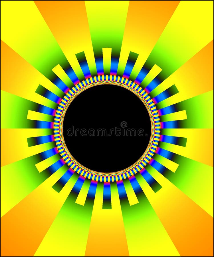 Marco del sol del fractal stock de ilustración. Ilustración de gire ...