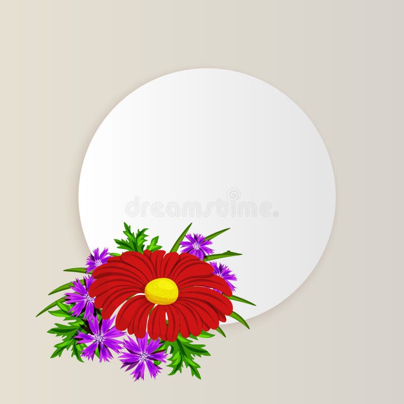 Marco Del Vector Con Las Flores Ilustración del Vector - Ilustración de ...