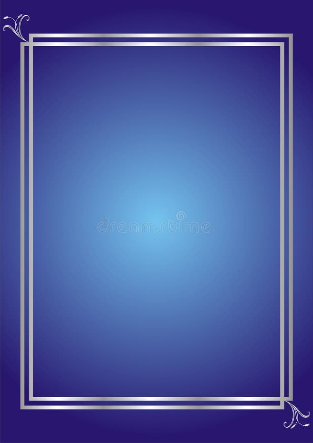 Fondo Azul Elegante Simple Con El Marco De Plata Ilustración del Vector ...