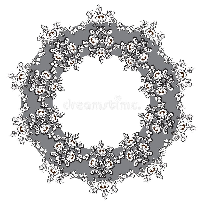 Marco floral azul redondo ilustración del vector. Ilustración de ...