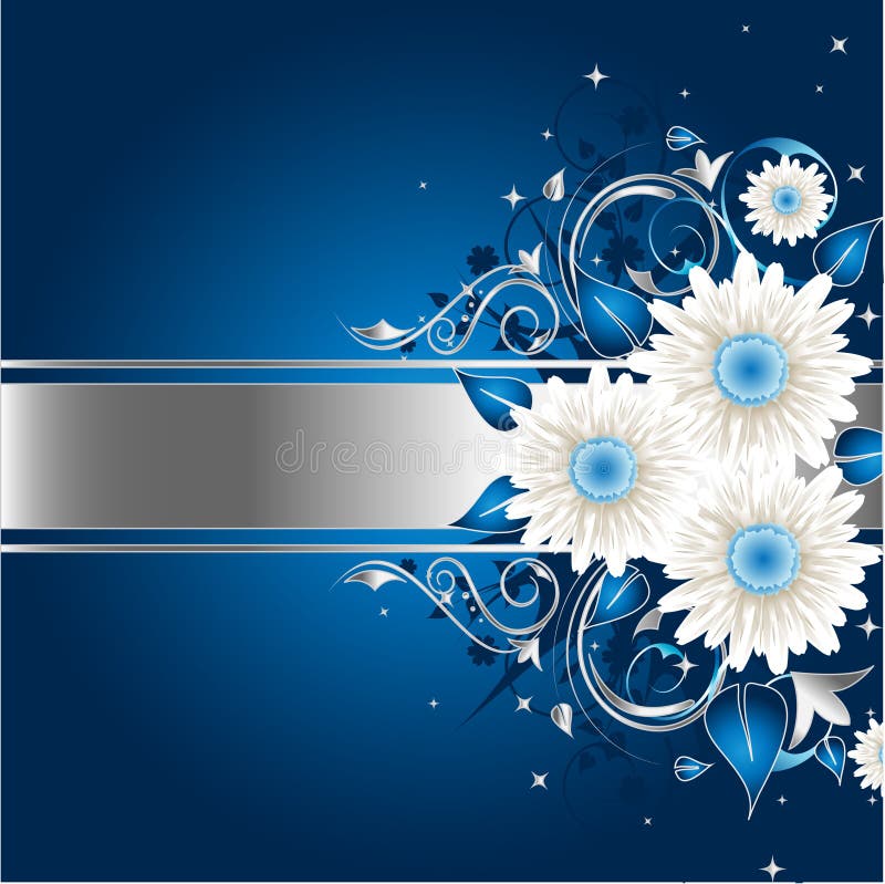 Marco Floral Con Estilo Azul Ilustración del Vector - Ilustración de ...