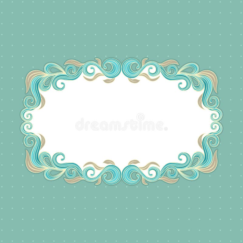 Marco Floral De La Turquesa Ilustración del Vector - Ilustración de ...