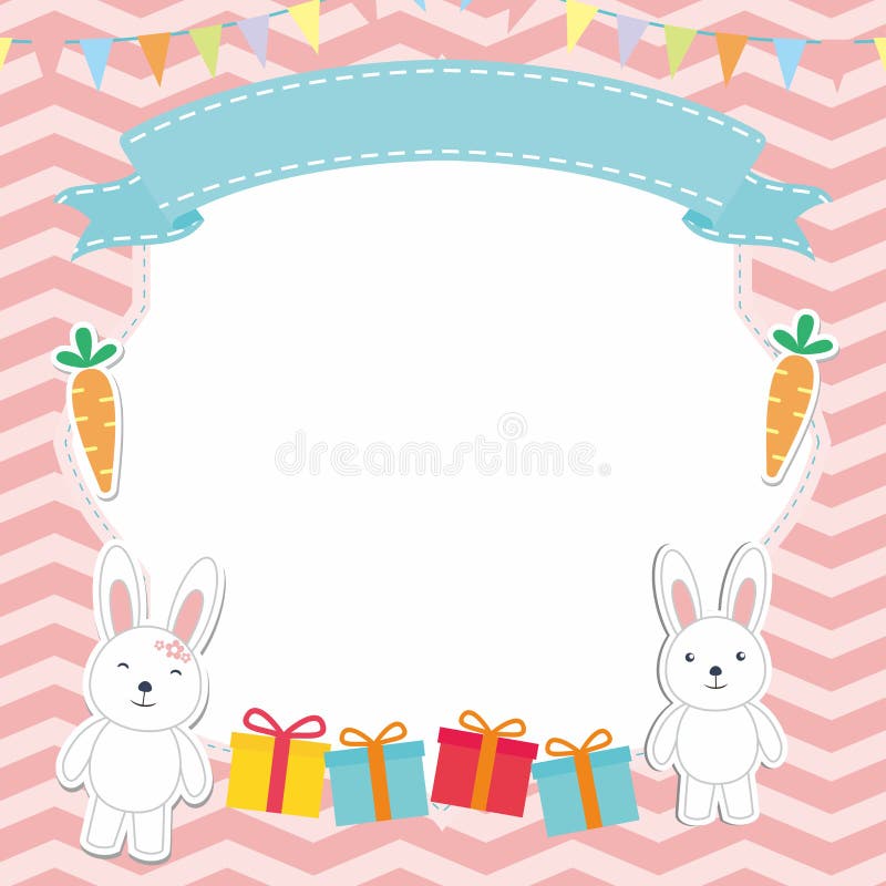 Marco/frontera Lindos Con El Conejo/Bunny Vector Adorables Ilustración ...