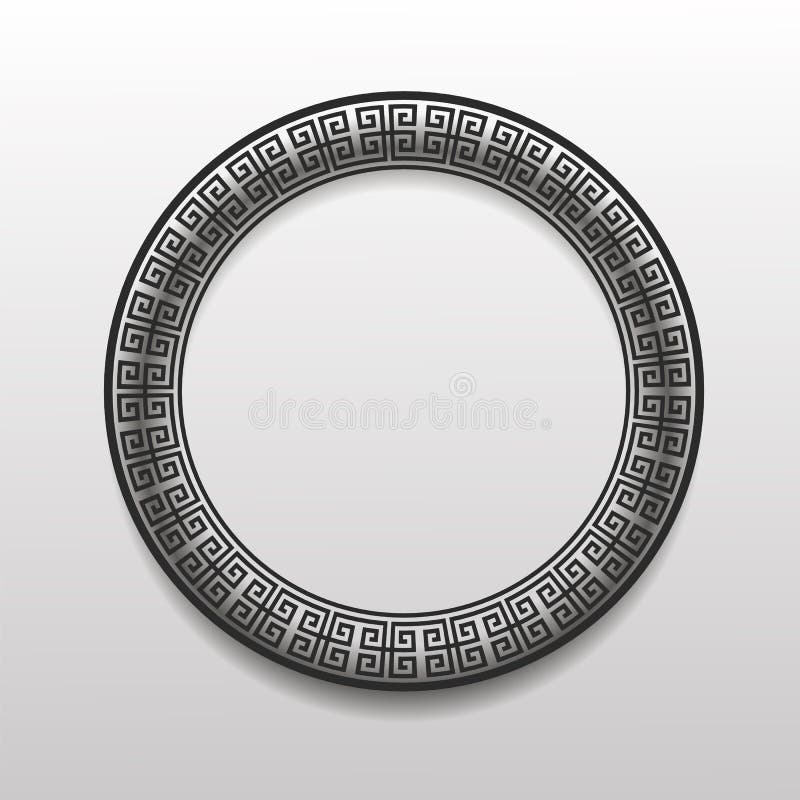 Círculo Griego Adorno Con Rayos Solares Y Luna Icono Redondo De Greca ...