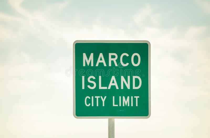 Marco Island City Limit Sign, Florida Stock Image - Image of metal ...