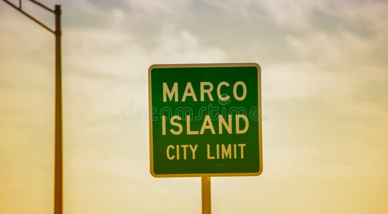 Marco Island City Limit Sign, Florida Stock Photo - Image of travel ...