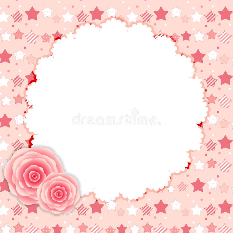 Marco Lindo Con Rose Flowers Vector Illustration Ilustración del Vector ...