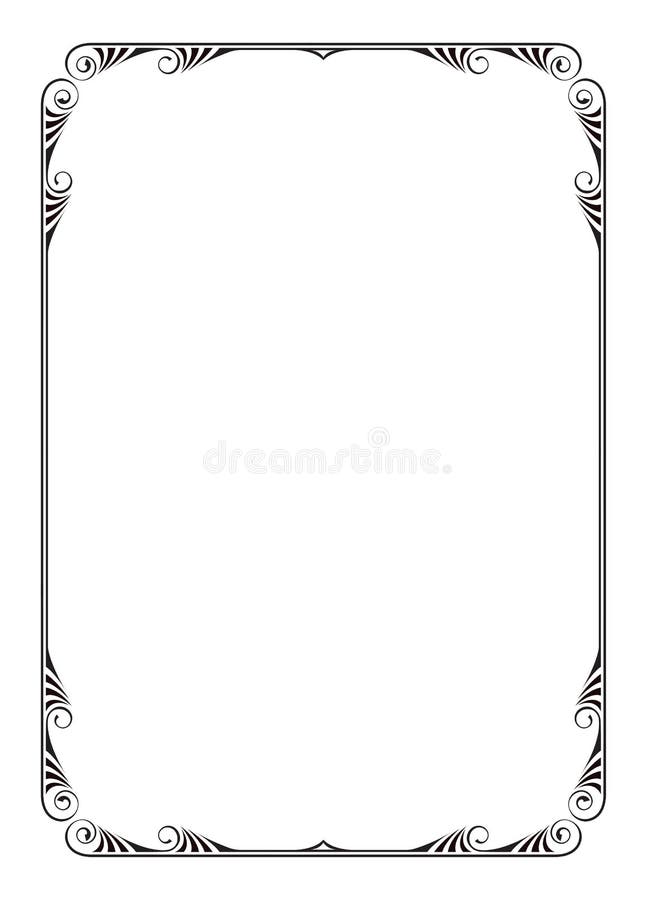 Marco Negro Rectangular Adornado, A4 Ilustración del Vector ...