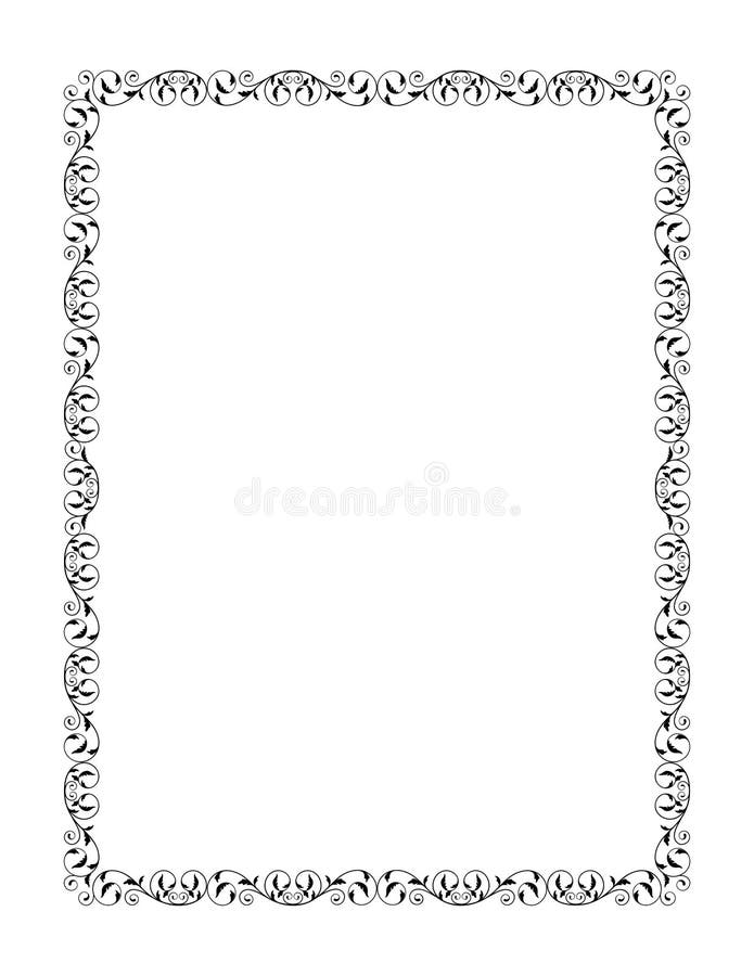 Marco Negro Rectangular Adornado Ilustración del Vector - Ilustración ...