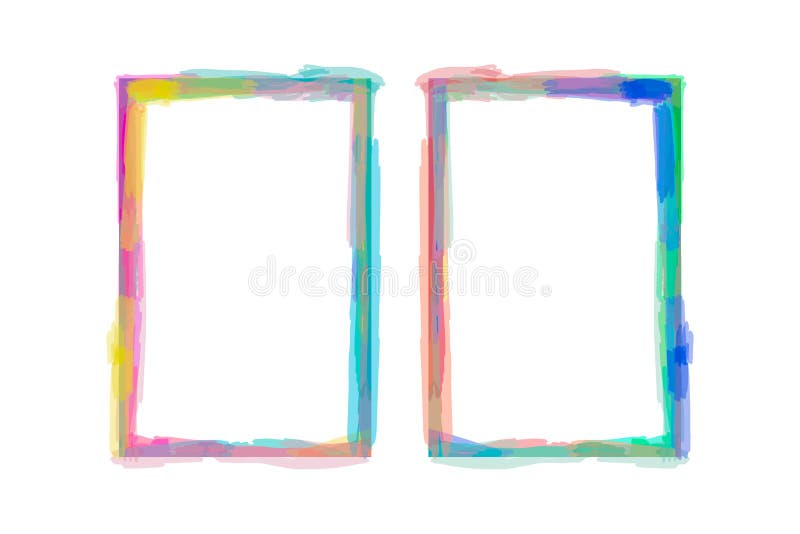 Marco Rectangular Colorido De La Acuarela Imagen de archivo - Imagen de ...