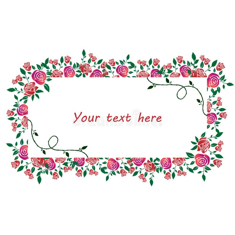 Marco Rectangular De La Flor, Espacio Para El Texto Fondo Blanco Stock ...