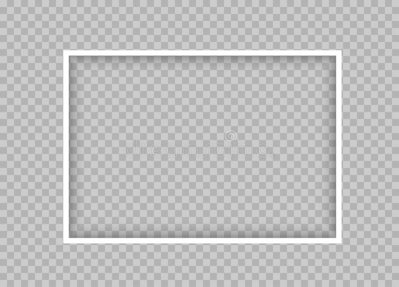 Marco Rectangular Fino Blanco Con La Sombra Ilustración del Vector ...