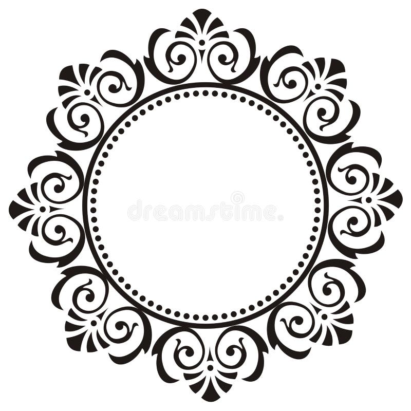 Marco Redondo Con El Ornamento Floral Ilustración del Vector ...
