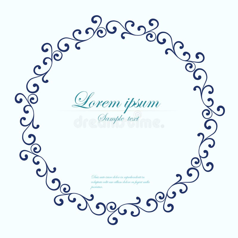 Marco Redondo Decorativo Vector Abstracto Floral Ilustración del Vector ...