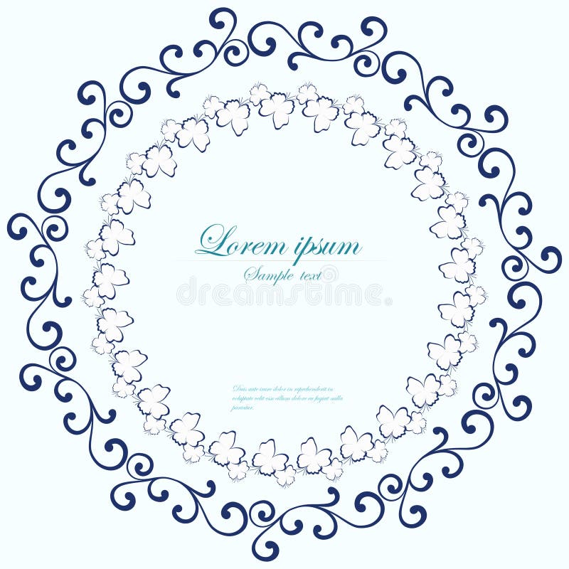 Marco Redondo Decorativo Vector Abstracto Floral Ilustración del Vector ...