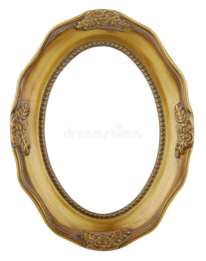 Marco Redondo Del Oro Aislado En Blanco Foto de archivo - Imagen de ...