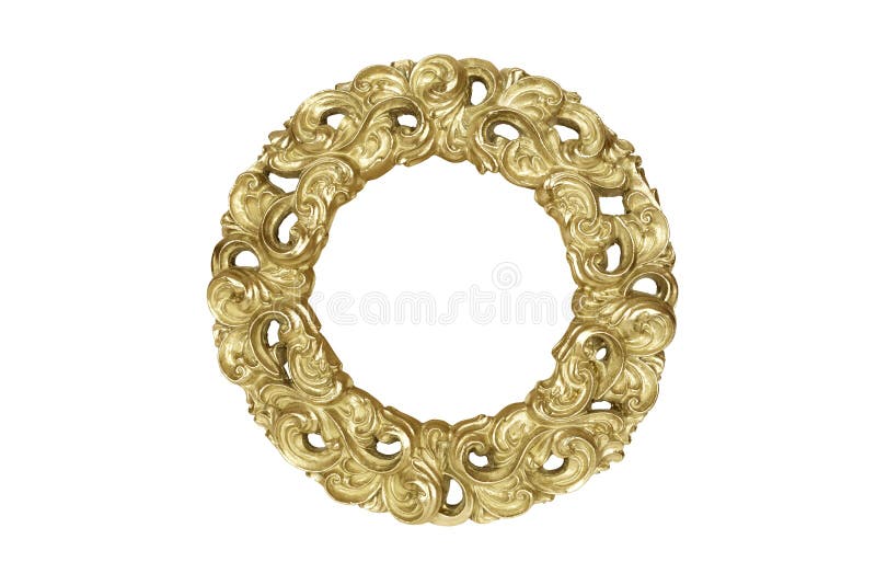 Marco Redondo Del Oro Viejo Foto de archivo - Imagen de deco, cuadro ...